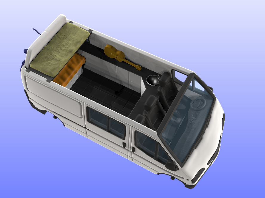 STL file Van - Two colors - With interior・Model to download and 3D ...