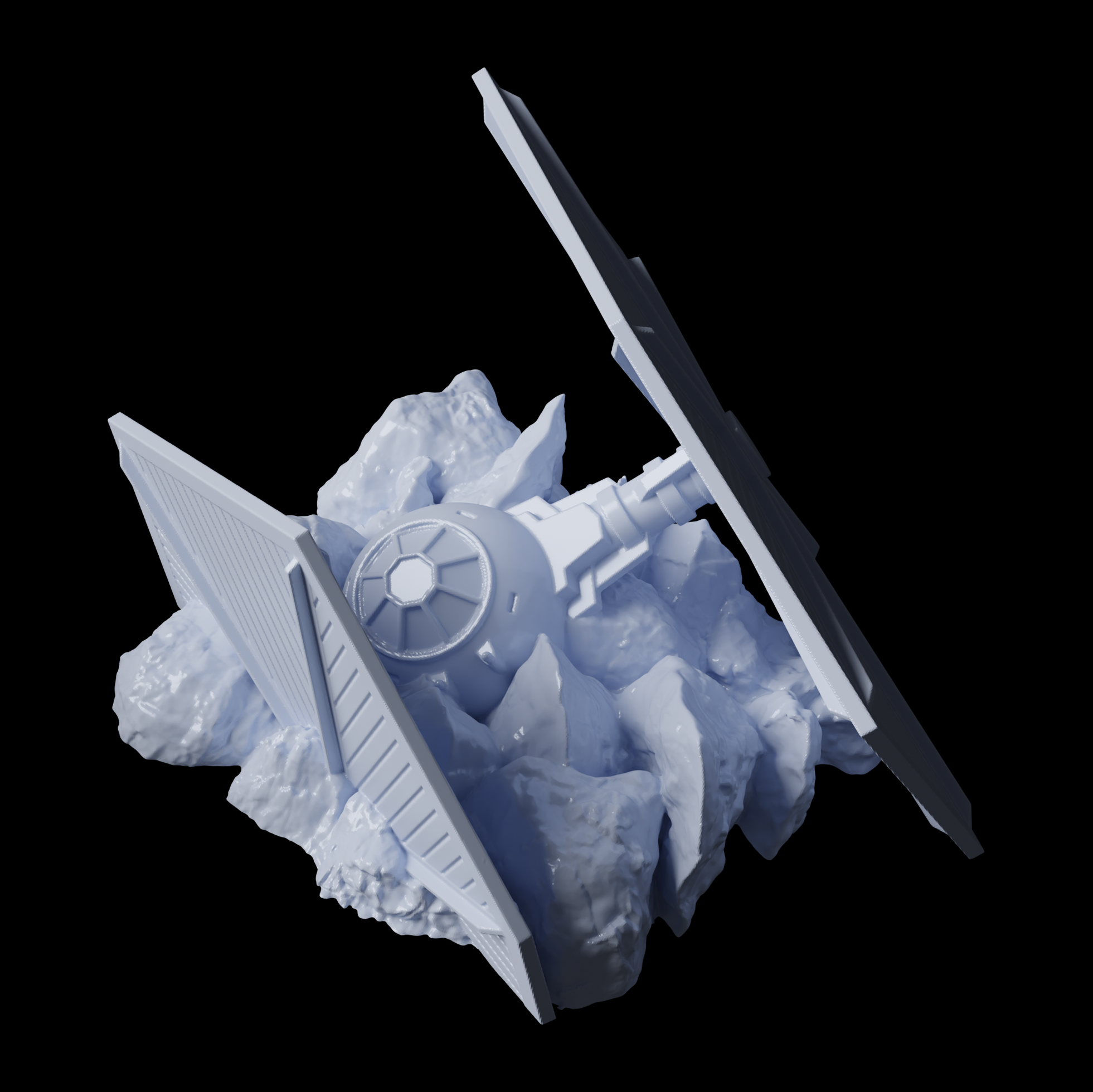 STL file STAR WARS - Crashed Ships: TIE Fighter・3D print design to ...
