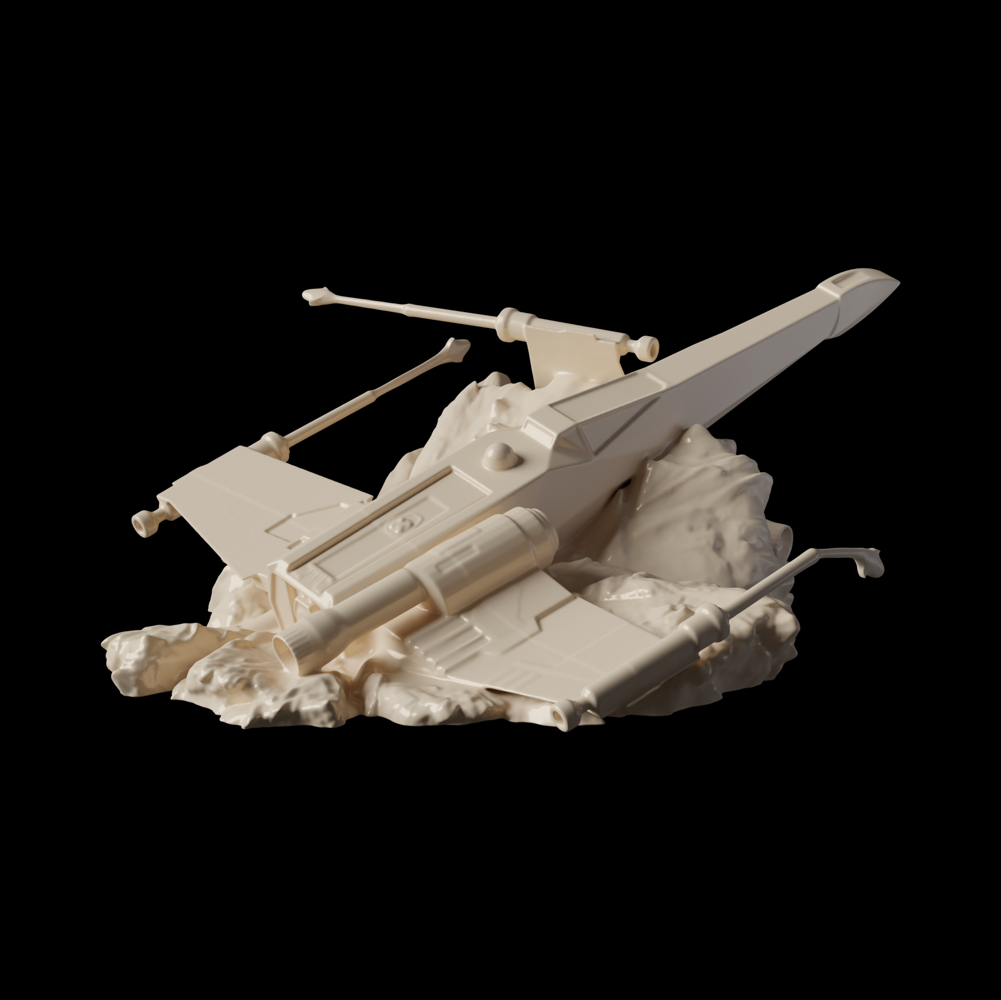 3D file STAR WARS - Crashed Ships: X Wing・3D print design to download・Cults
