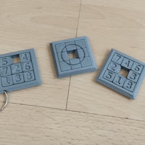 Download STL file 2 Sided Sliding Puzzle Key Ring • 3D print model ・ Cults