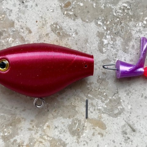 Download free STL Mini Whopper Plopper fishing lure (one piece) ・ Cults