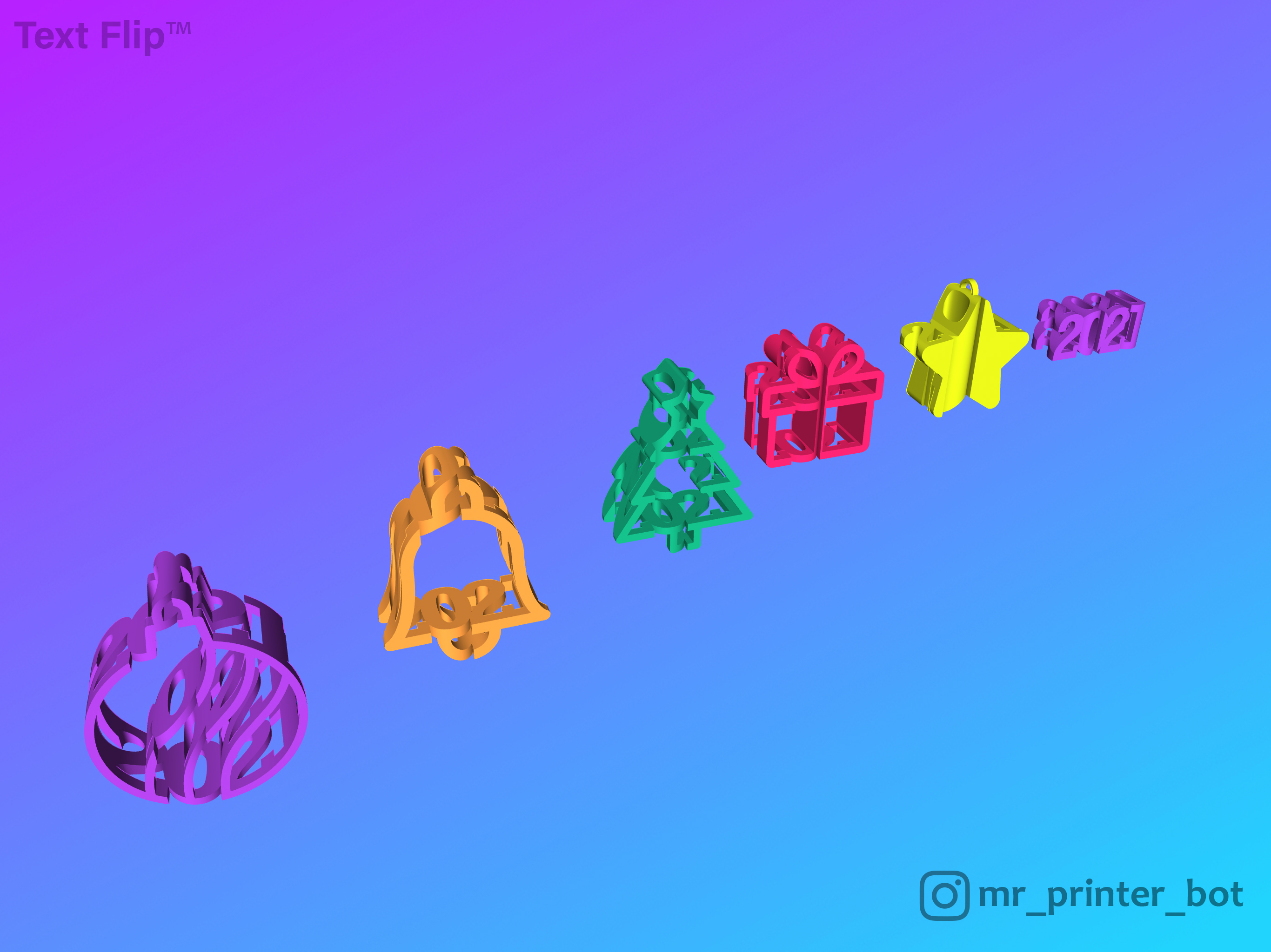 Free STL file TEXT FLIP - 2021 PRESENT・3D printable design to download ...