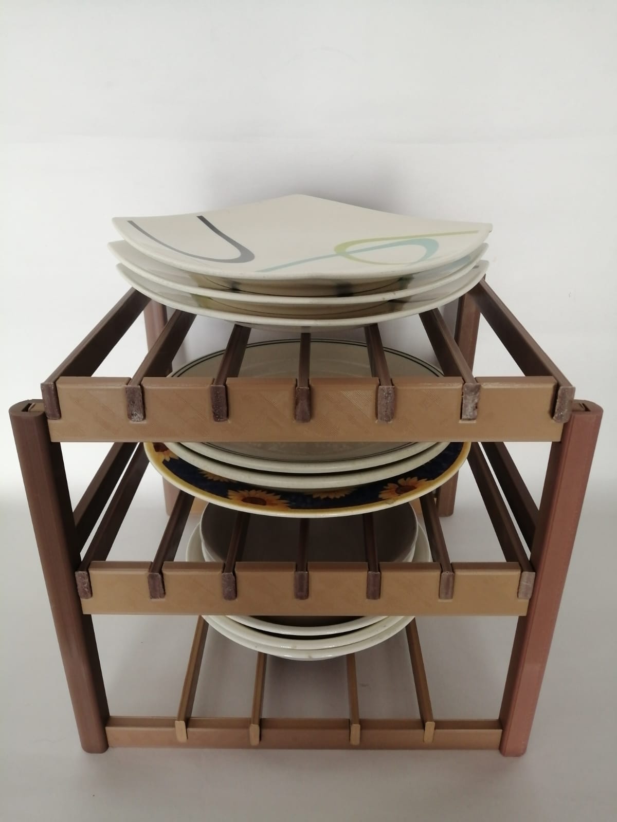 STL file Furniture 3 places, plate rack, plate rack, dish rack, locero ...