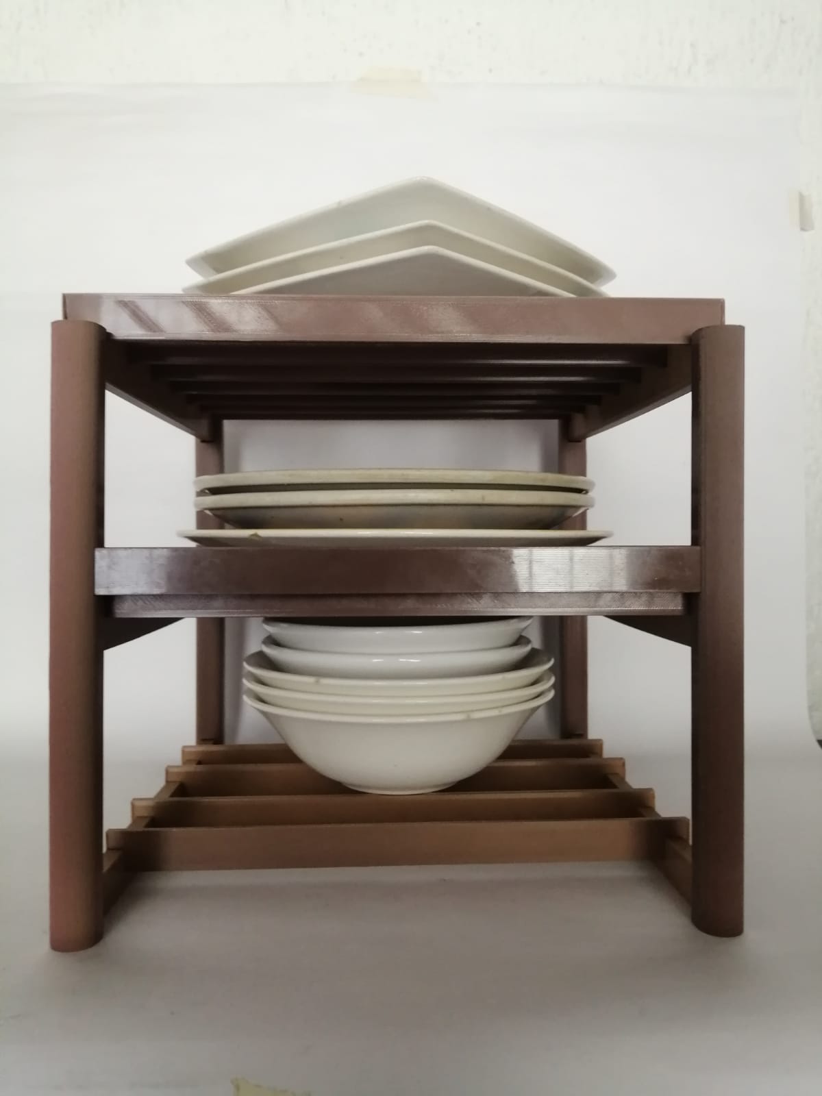 STL file Furniture 3 places, plate rack, plate rack, dish rack, locero ...