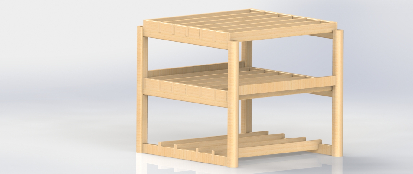 STL file Furniture 3 places, plate rack, plate rack, dish rack, locero ...