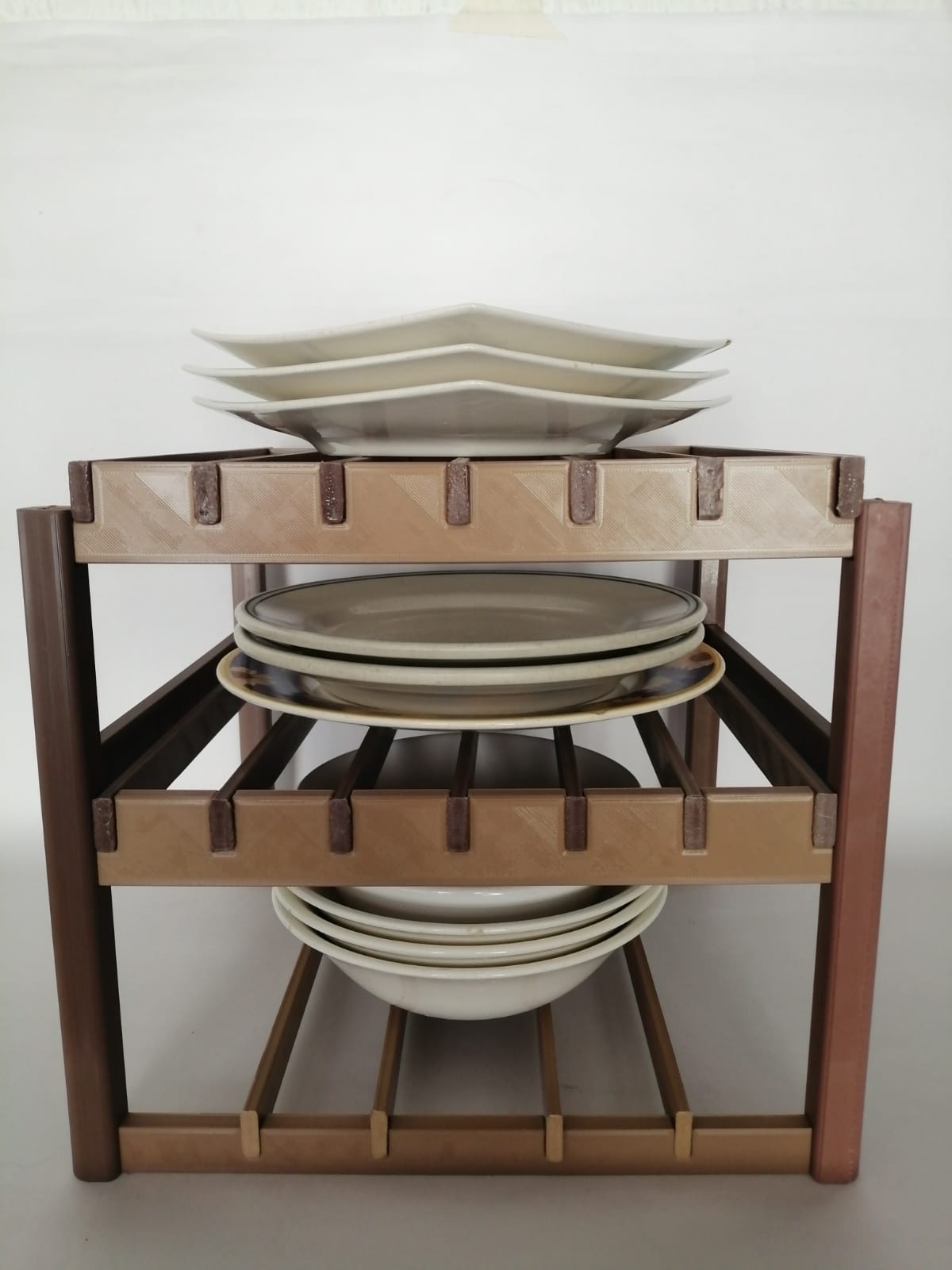STL file Furniture 3 places, plate rack, plate rack, dish rack, locero ...