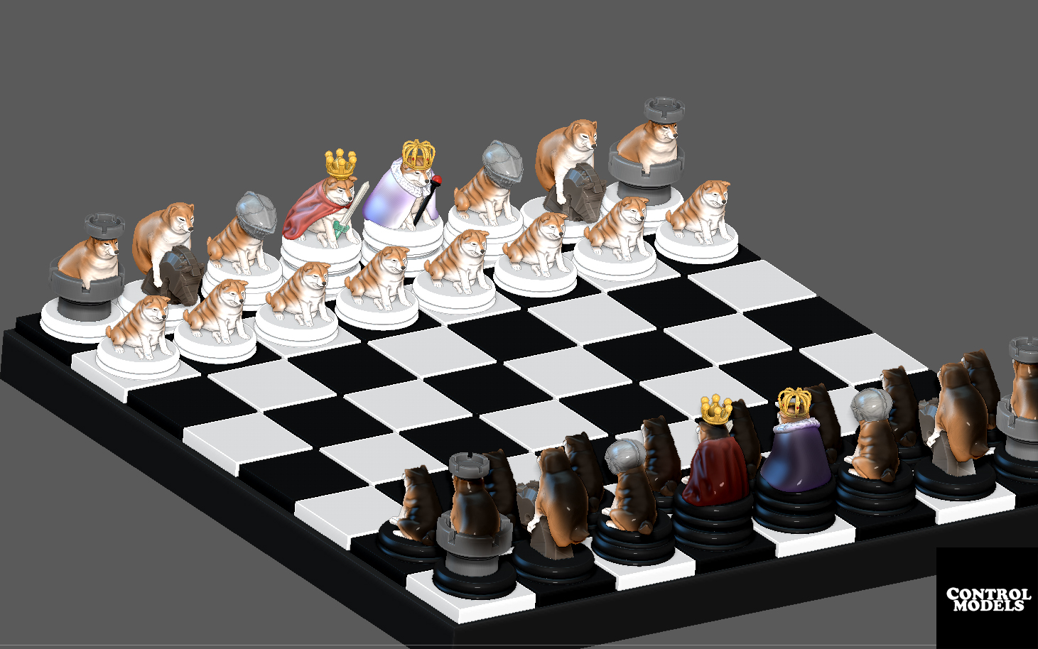 3D file CHEEMS DOGE DOGGY CHESS SET PACK 3D PRINT FILE・3D printable ...