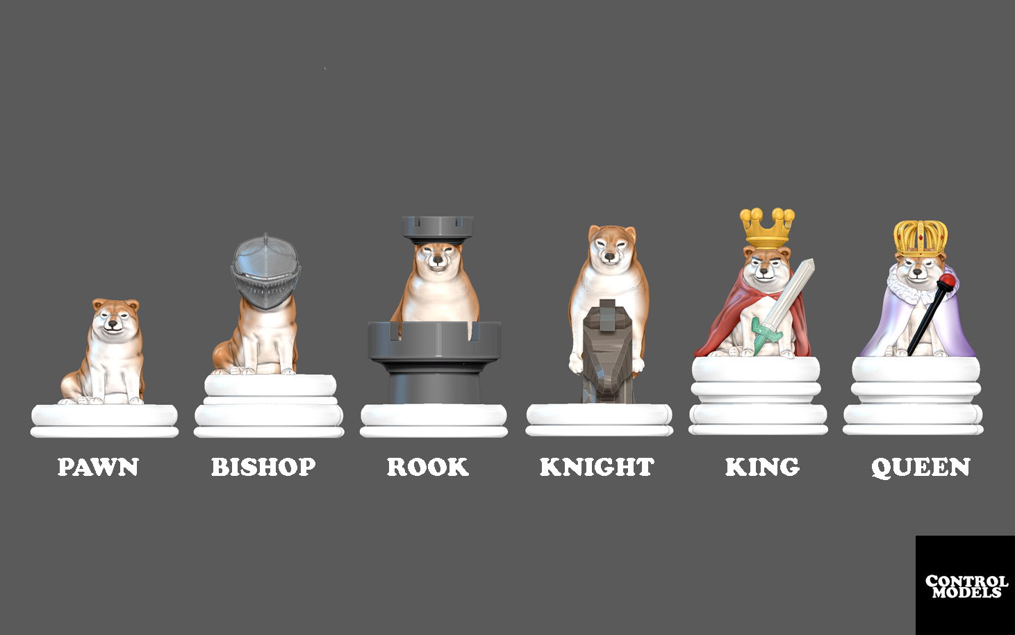 3D file CHEEMS DOGE DOGGY CHESS SET PACK 3D PRINT FILE・3D printable ...