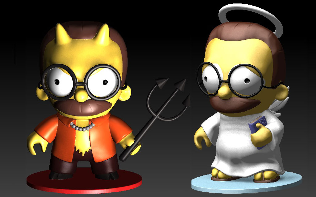 Archivo STL Saint Flanders and Devil Flanders・Diseño de impresora 3D ...