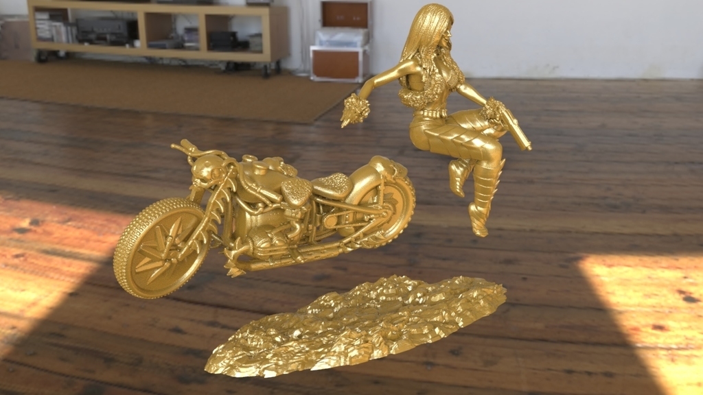 Free STL file demon girl biker・3D printable object to download・Cults