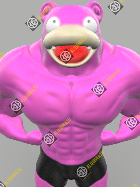 OBJ file Swole slowpoke・3D printing design to download・Cults