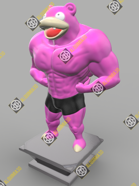 OBJ file Swole slowpoke・3D printing design to download・Cults