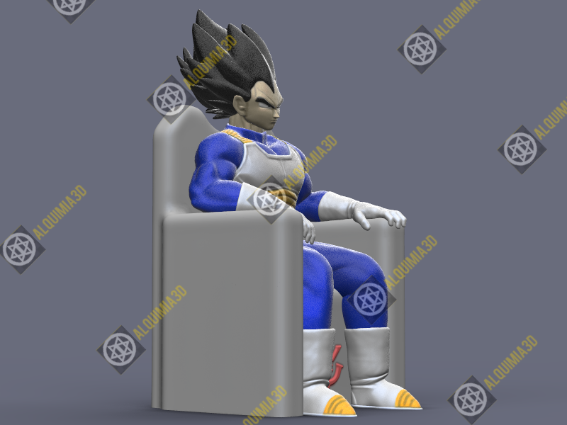 Fichier OBJ vegeta assis sur le trône・Plan imprimable en 3D à ...