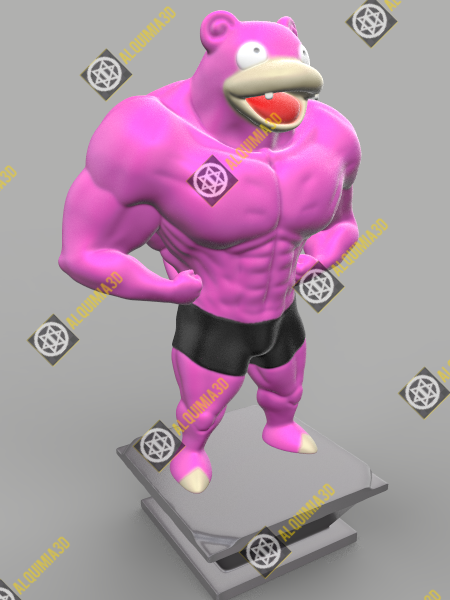 OBJ file Swole slowpoke・3D printing design to download・Cults