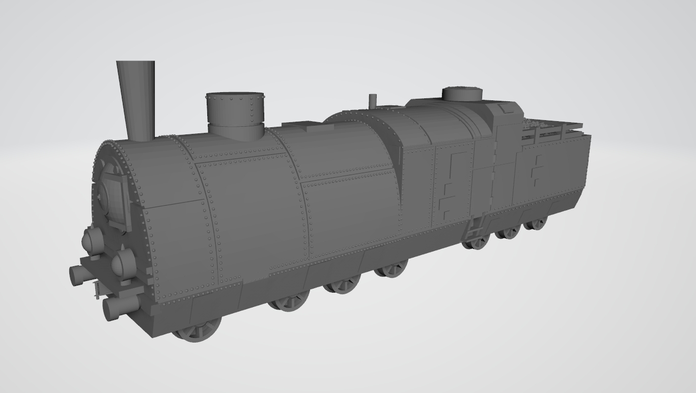 STL file 15mm or 28mm Polish Armored Train Engine and Gun Carriage 💅・3D ...