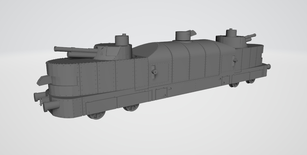 STL file 15mm or 28mm Polish Armored Train Engine and Gun Carriage 💅・3D ...