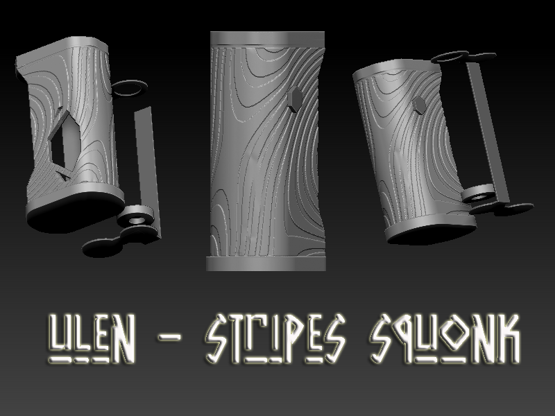 STL file SQUONK MECH MOD "ULEN - STRIPES"・3D printable model to ...