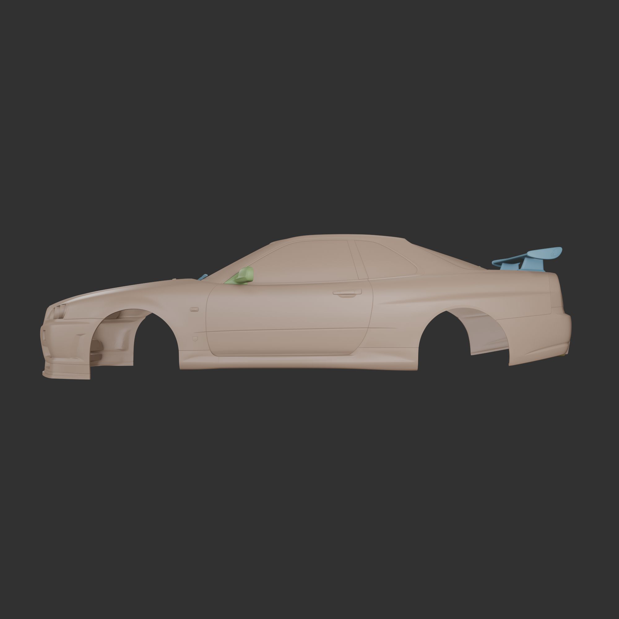 STL file RC 1/10 Nissan Skyline GT-R R34 🚗・3D printing template to ...