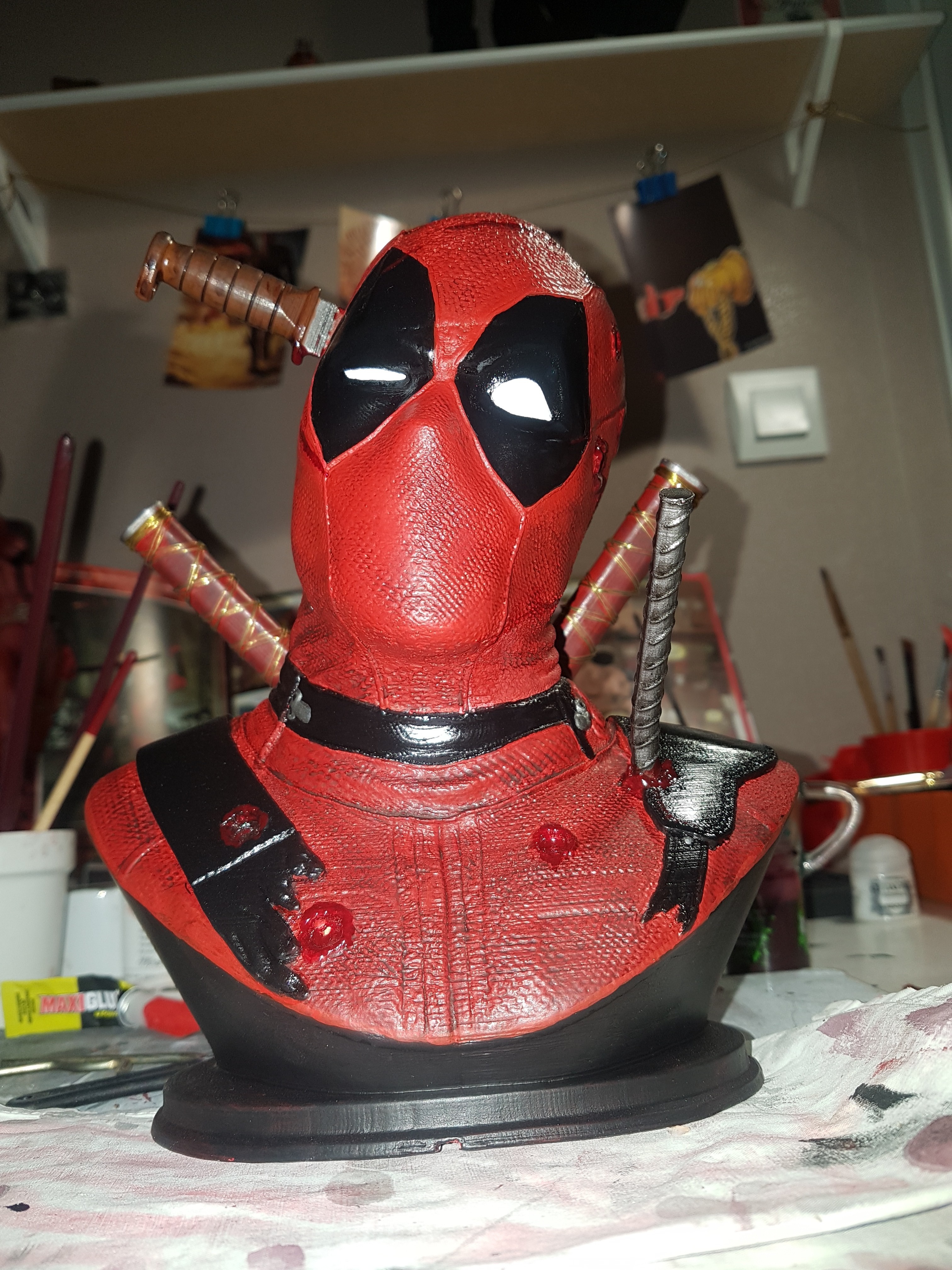 3D printable DEADPOOL BUST • made with Tevo tornado・Cults