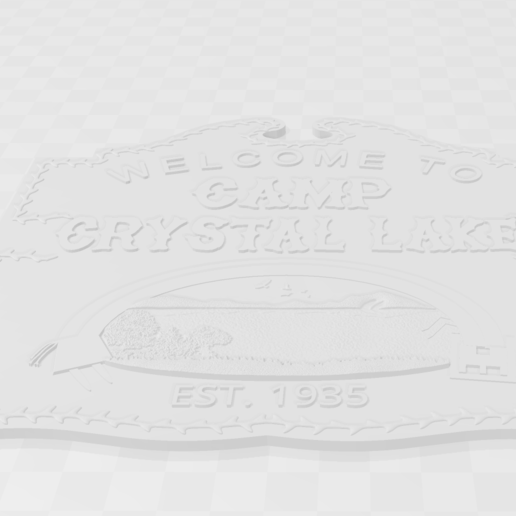 Download 3D model Friday 13th Camp Crystal Lake Sign Relief - Hard and ...