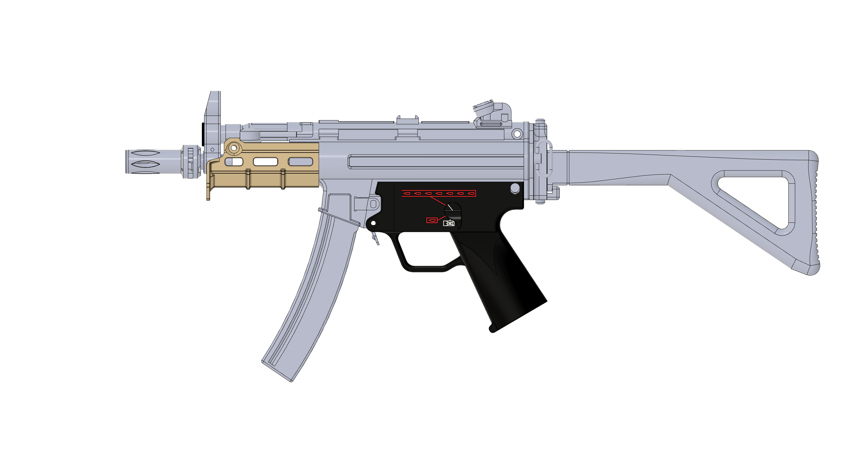 STL file MP5k HARD OCTAL HANDGUARD AIRSOFT・3D printing model to ...