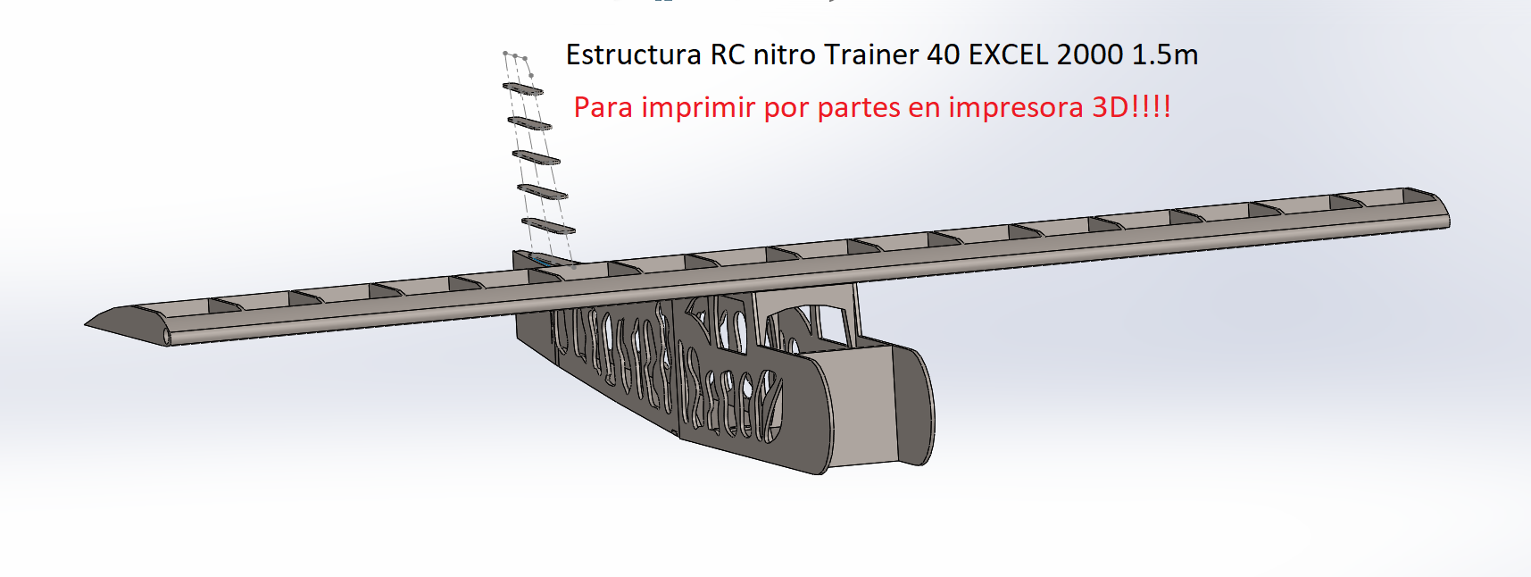 3D file RC Nitro Trainer 40 V.1 1.5m Structure・3D printable model to ...