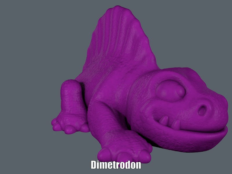 Fichier STL Dimetrodon (Impression facile sans support) 🦖・Objet pour ...