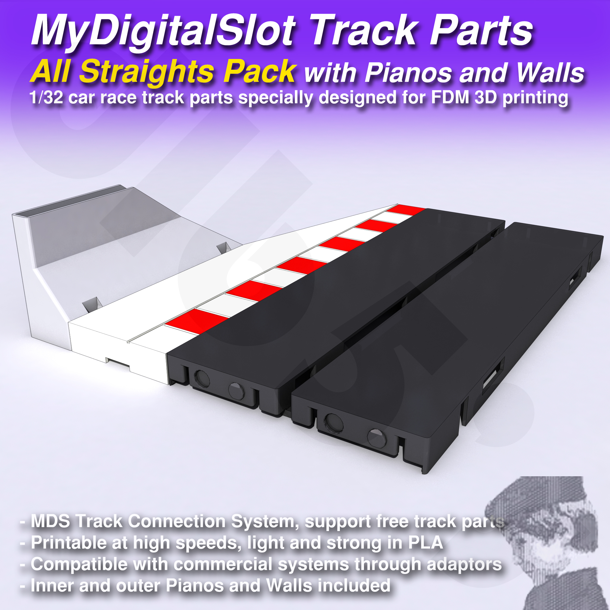 3D file MyDigitalSlot All Straights Pack, 3D printed DIY track parts ...
