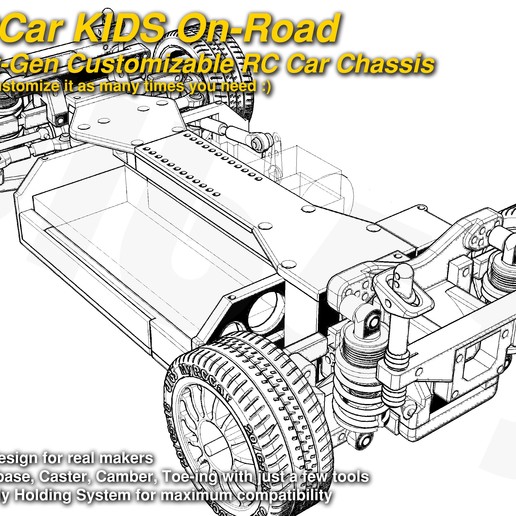 Descargar archivo STL MyRCCar KIDS On-Road, 1/10 Next-Gen Customizable ...