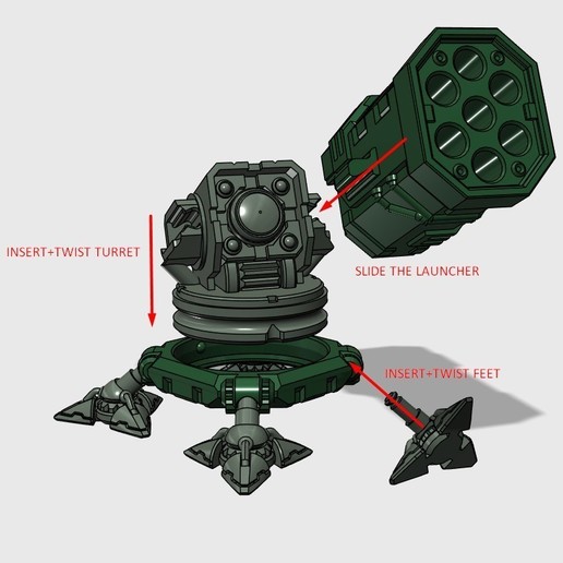 Download 3D printing templates SAM Rocket Launcher Penholder ・ Cults