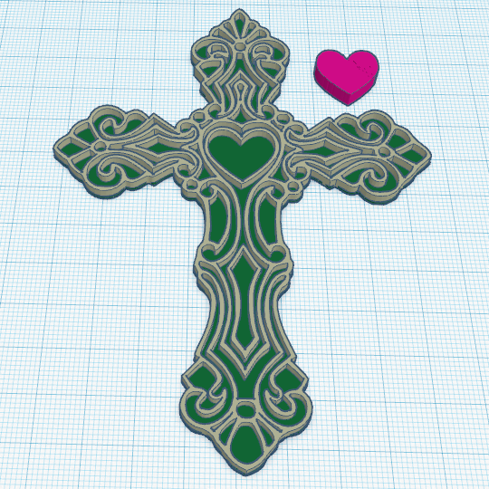 Free STL file Cross with heart 2・3D printing template to download・Cults