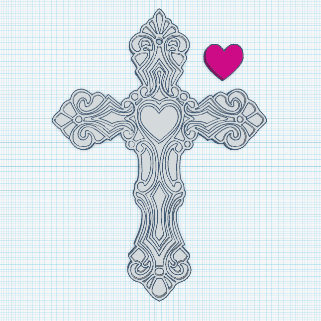 Free STL file Cross with heart 2・3D printing template to download・Cults