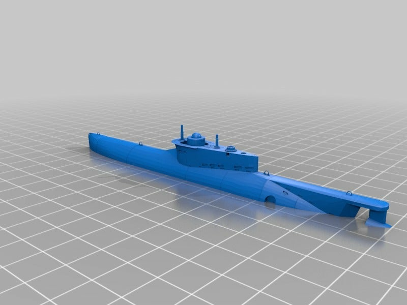 Free STL file 1-87 HO Type XXVIIb Seehund mini submarine waterline ...