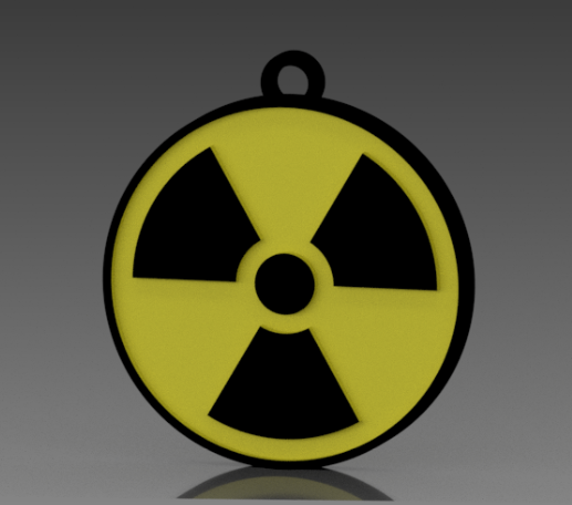 STL file RADIOACTIVE SYMBOL / KEY RING・3D printing model to download・Cults