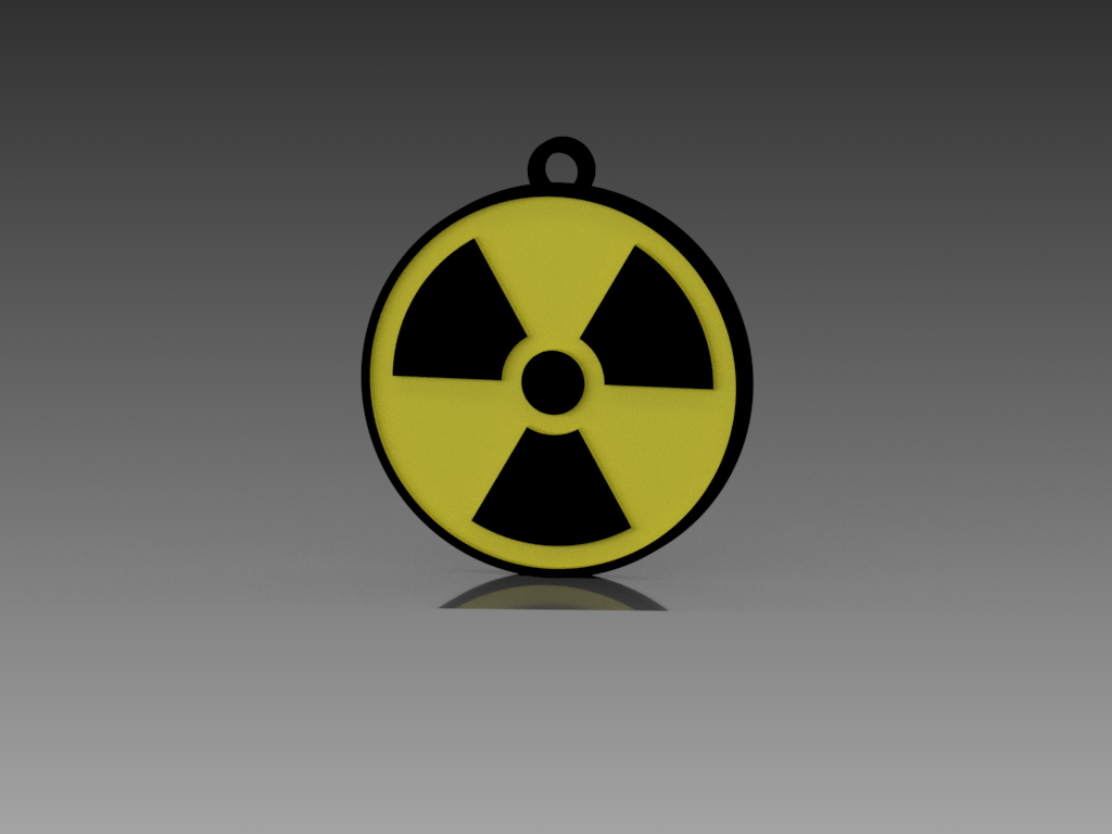 STL file RADIOACTIVE SYMBOL / KEY RING・3D printing model to download・Cults
