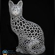 Download STL file Voronoi Cat Lamp • 3D printer design ・ Cults