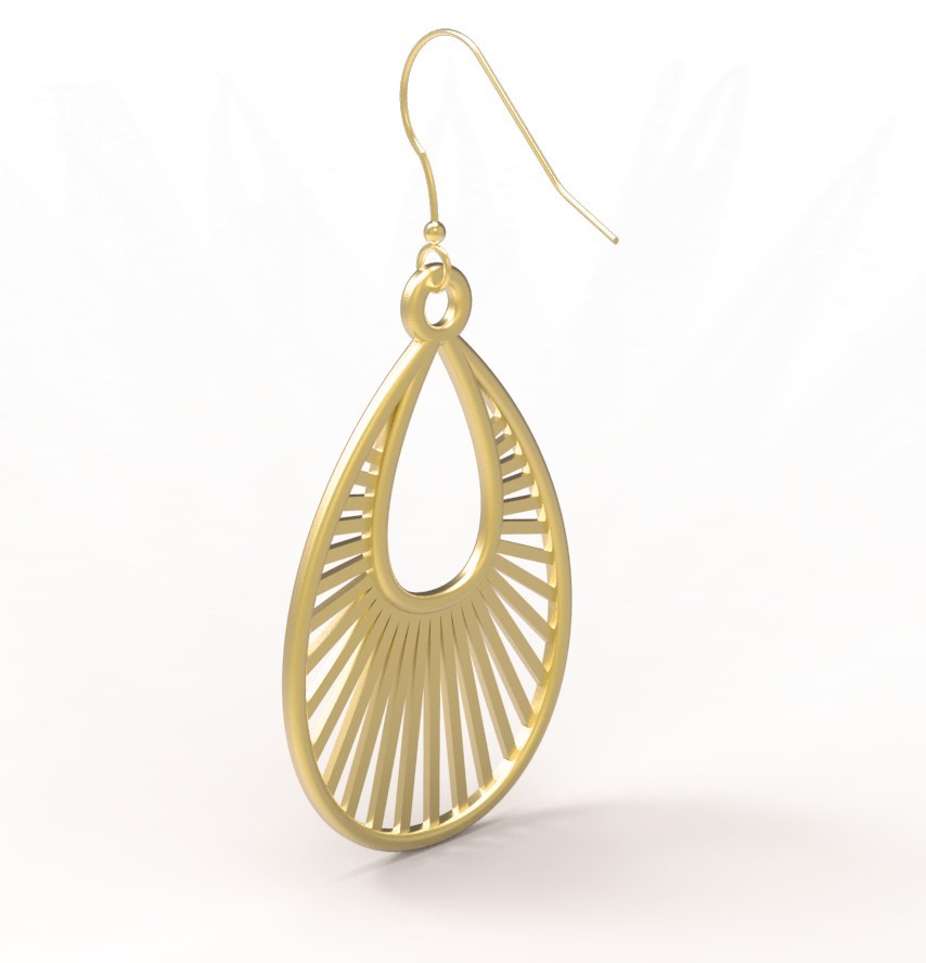 Free STL file Tear Drop Shaped Earring 💧・Template to download and 3D ...