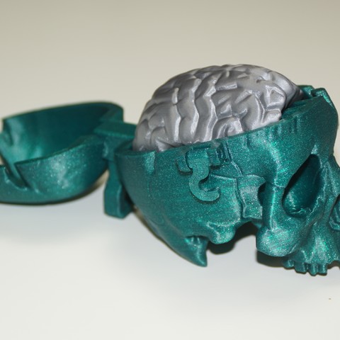 3D printing Boneheads: Skull Box w/ Brain - via 3DKitbash.com ・ Cults
