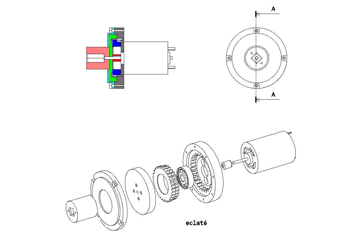 Free STL file axial geared motor・3D printer design to download・Cults