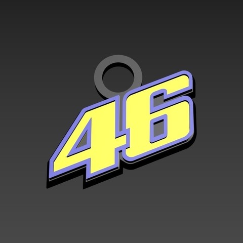 Télécharger STL gratuit Porte clef numero 46 pour les fan de MotoGP ...