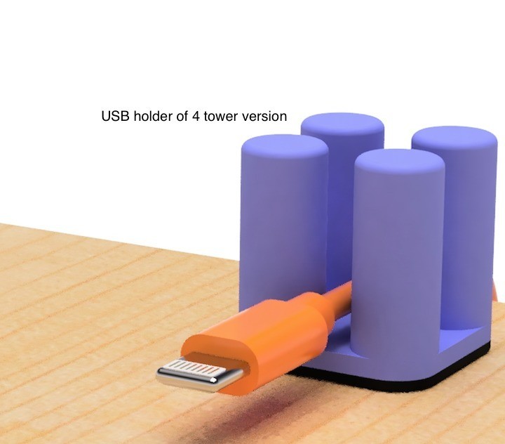 Free STL file USB holder of 4 Tower Version. 💾・3D printable model to ...