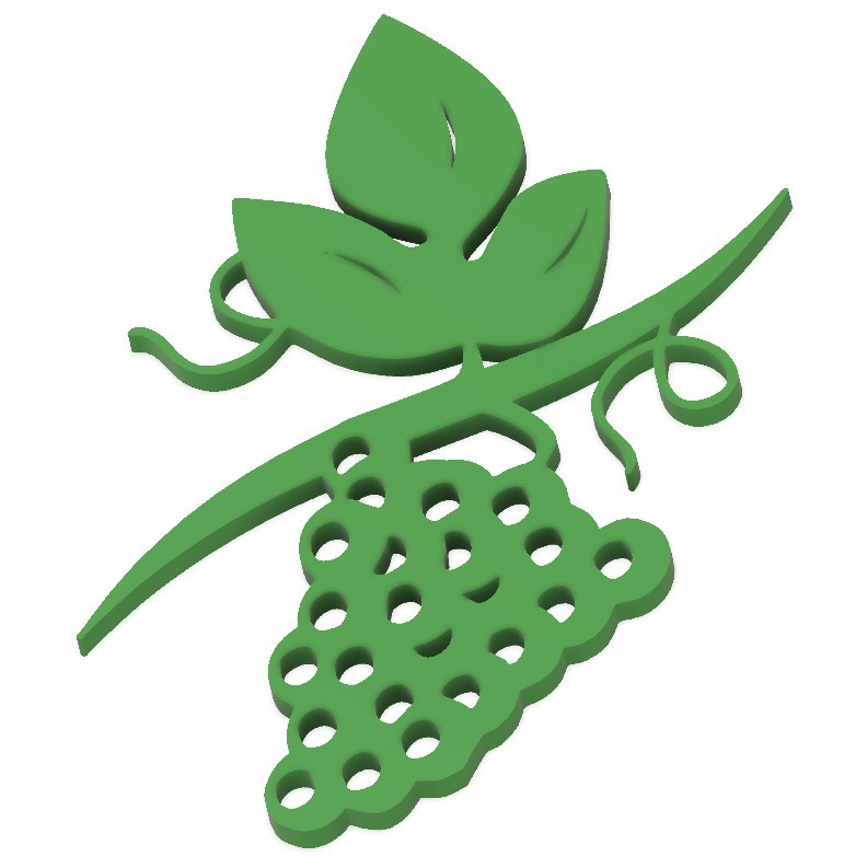 STL file Grape branch for wall decoration・3D printer design to download ...