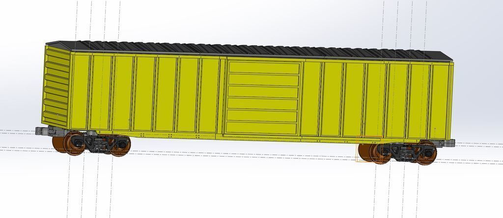 STL file US 60 Feet Boxcar Scale 1/32 🦶・3D printable model to download ...