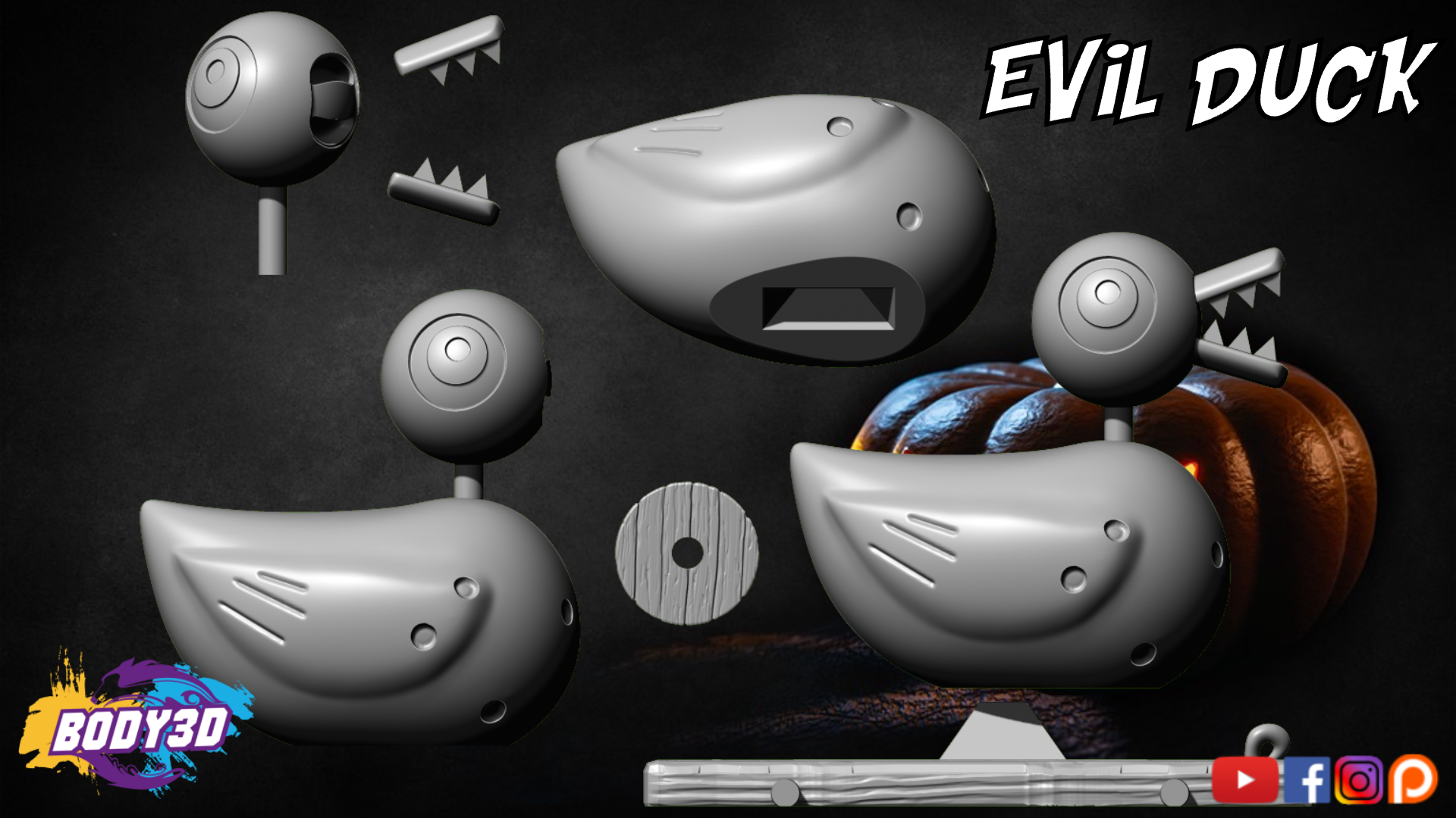 3D file Evil Duck - Nightmare Before Christmas・3D print model to ...