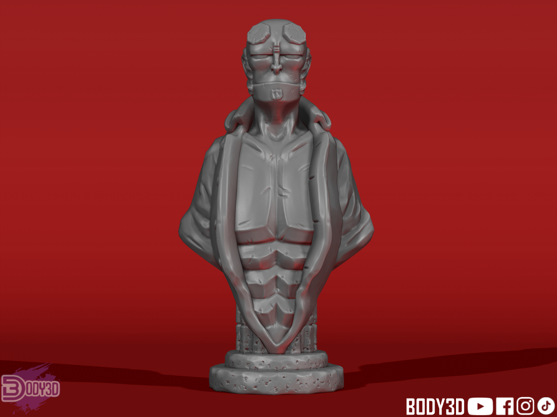 Free STL file HellBoy Bust Comics・3D printer model to download・Cults
