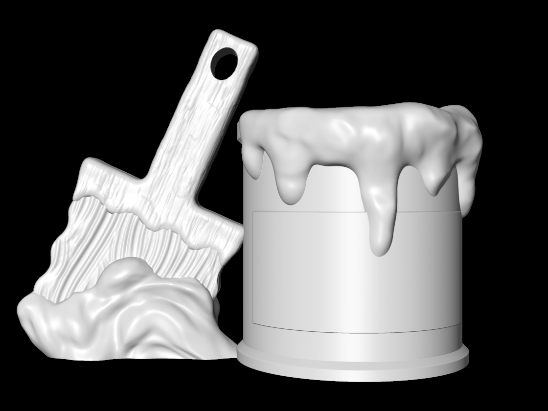 Free STL file Paint & Brushe - Easy Print・Model to download and 3D ...