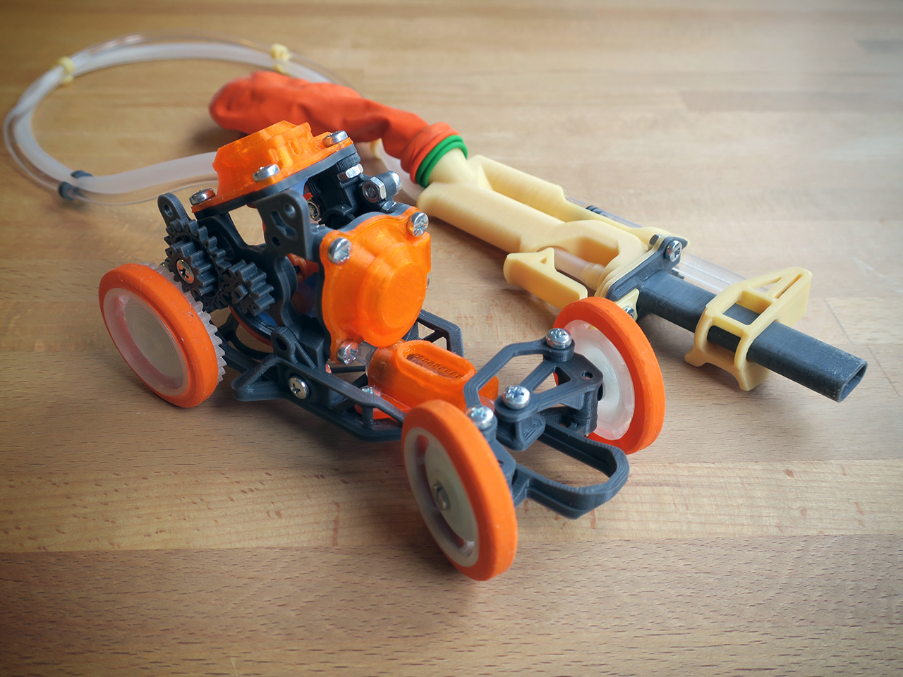 3D file Pneumobile: Pneumatic Toy Car・3D print design to download・Cults