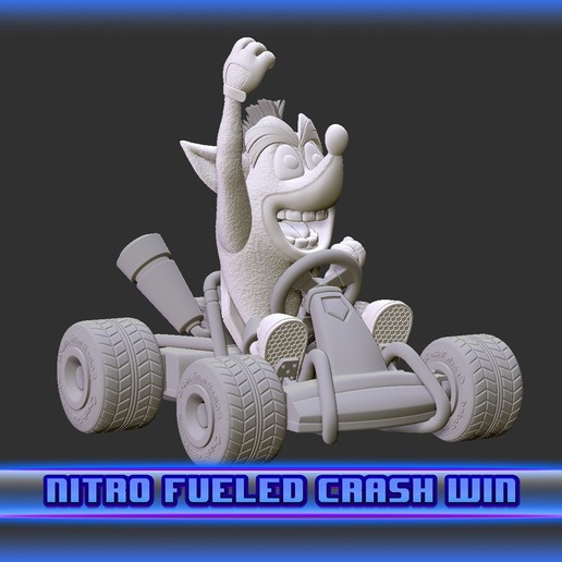 Download STL file Crash Team Racing Nitro Fueled based Crash Bandicoot ...