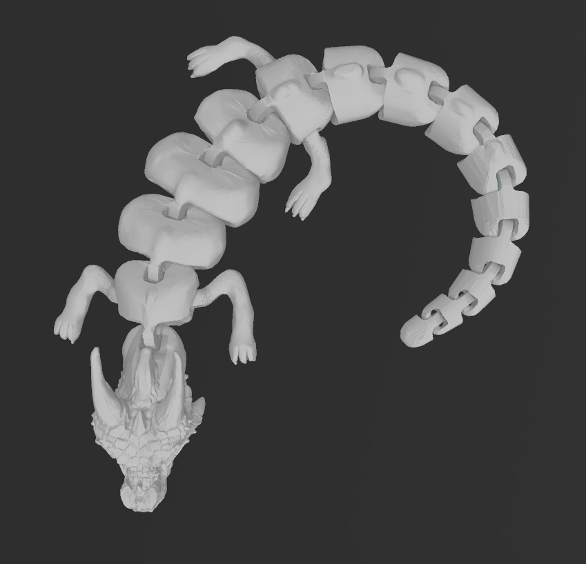 STL file Flexible Dragon・Template to download and 3D print・Cults