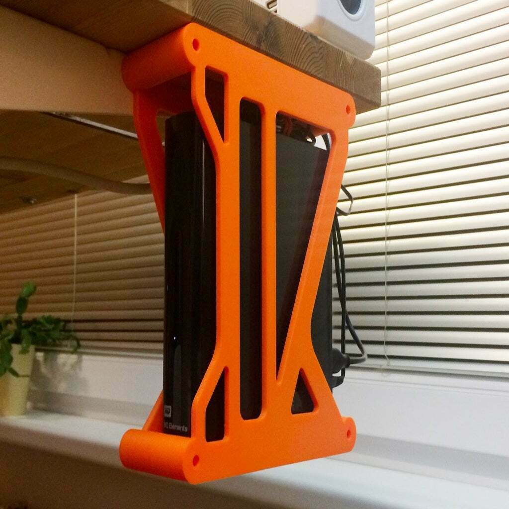 Free STL file WD disk holder for height adjustable table・3D print ...